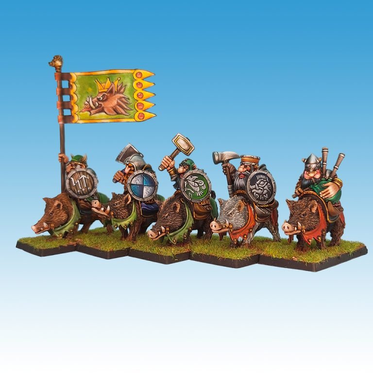 Dwarf Boar Riders Command – RED BARD GAMES